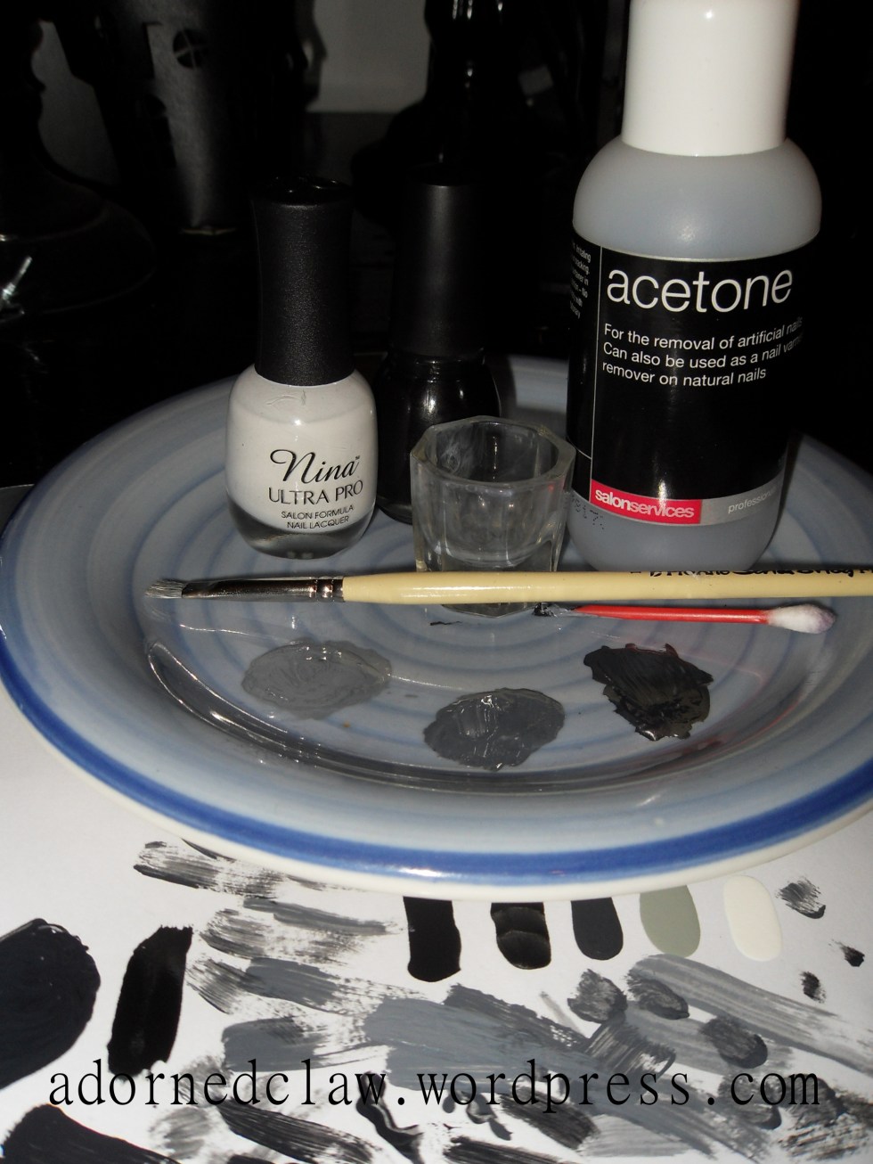 Ombre Nails Tutorial (only using black and white polish) | The Adorned Claw