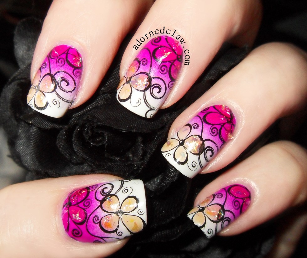 Ruby Wing Gradient with Leadlight Flowers | The Adorned Claw