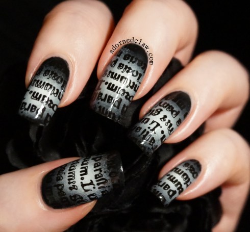 Gothic Text Nail Art | The Adorned Claw